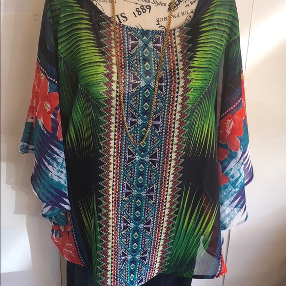 Ruby Rd. | Tops | Ruby Red Butterfly Beautiful Boatneck Blouse With ...